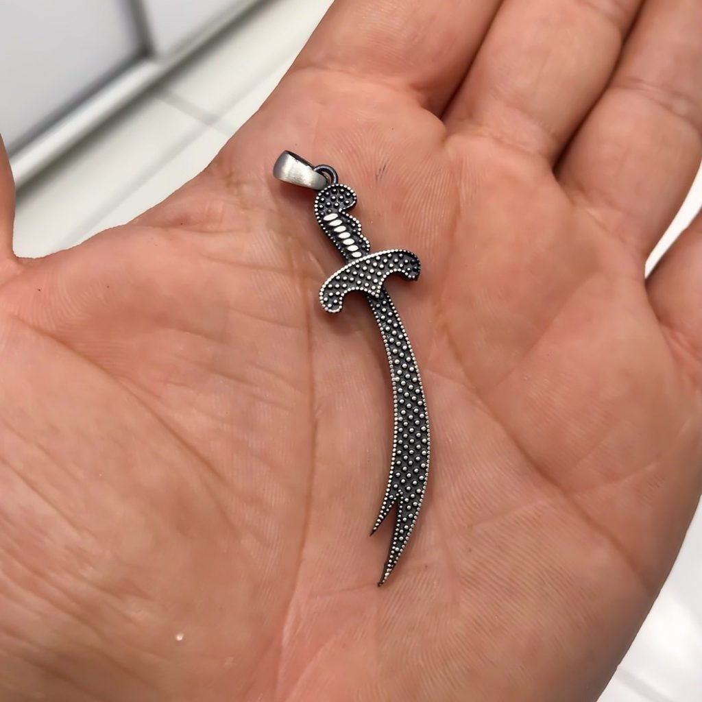 Real Silver Zulfiqar Pendant – Alakbar Design